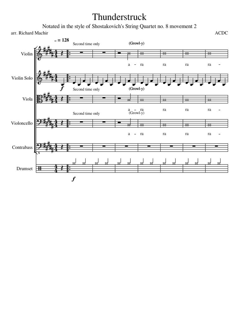 ACDC - Thunderstruck | PDF | Chordophones | Friction Musical Instruments