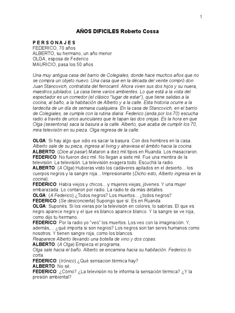 AÑOS DIFICILES Roberto Cossa | PDF | Judios | Radio