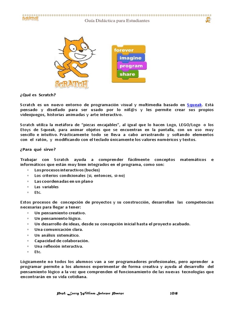 Scratch Guía Didáctica Profesores | PDF | Scratch (lenguaje de ...