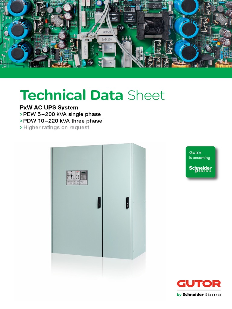 Gutor Technical Data Sheet PX W | PDF | Power Inverter | Rectifier