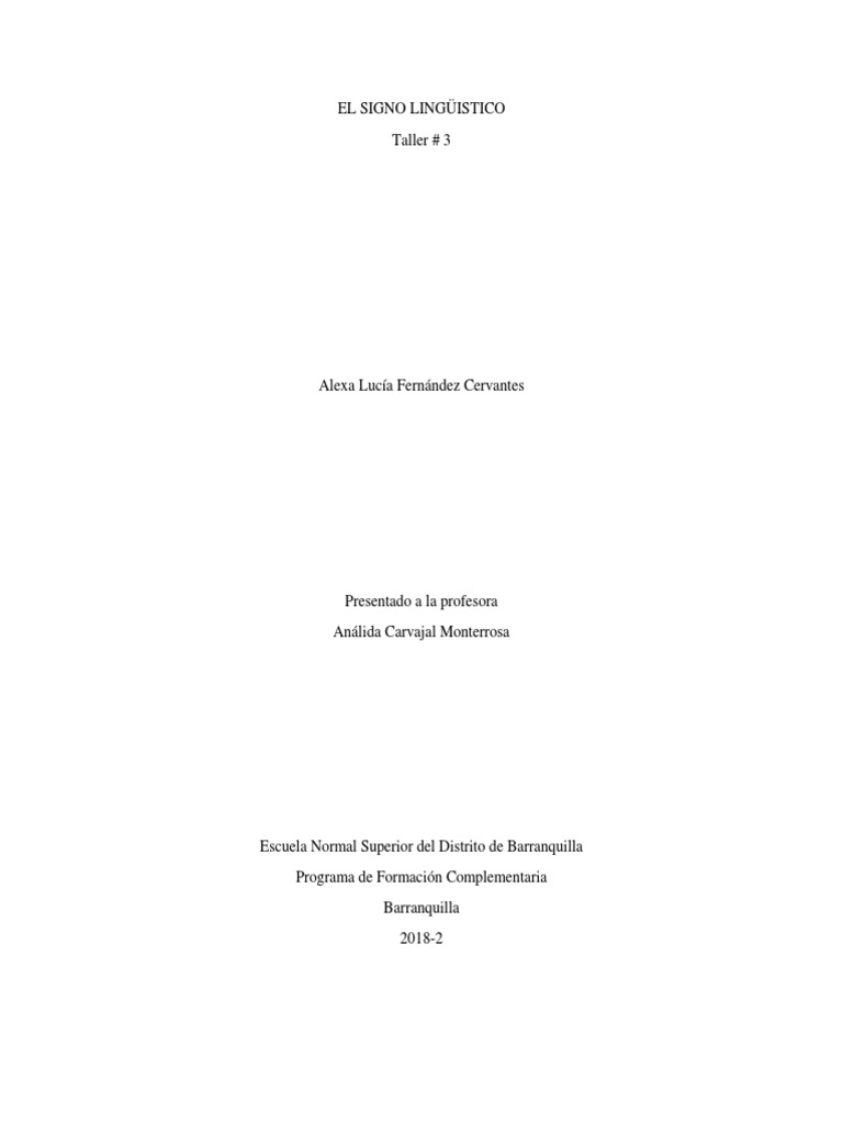 El Signo Lingüistico Taller 3 Leng Ped Cog | PDF | Palabra | Morfología (Lingüística)