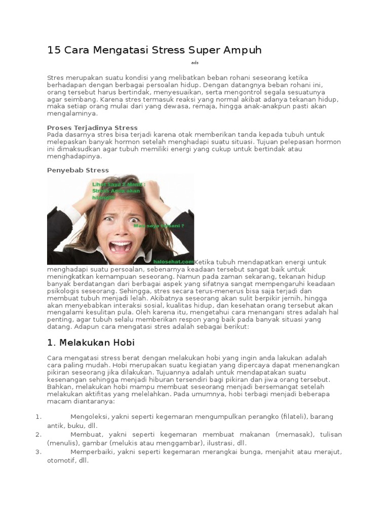 Cara Ampuh Atasi Stres | PDF | Pengembangan Diri | Gaya Hidup