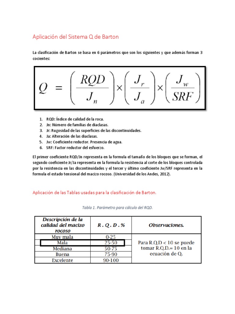 Aplicación del Método Q de Barton | PDF | Naturaleza