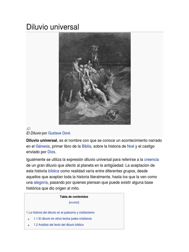 Diluvio Universal | PDF | Mito de la inundación | Arca de Noé
