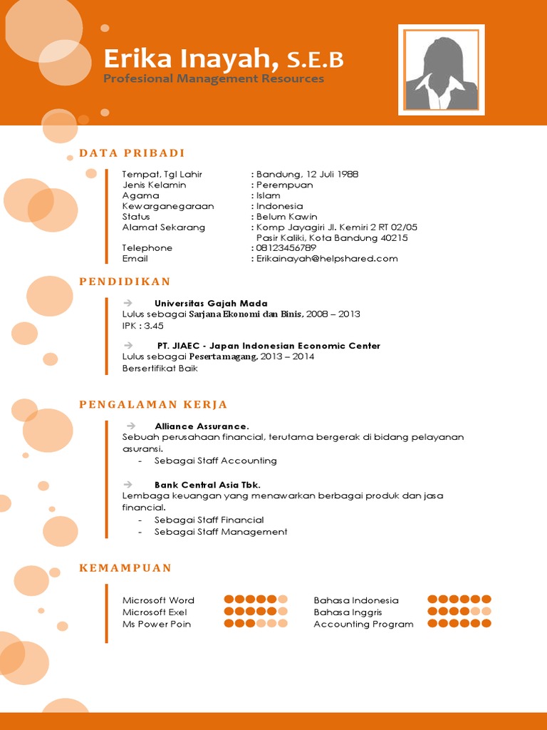 Contoh Template CV Kreatif 2 PDF | PDF