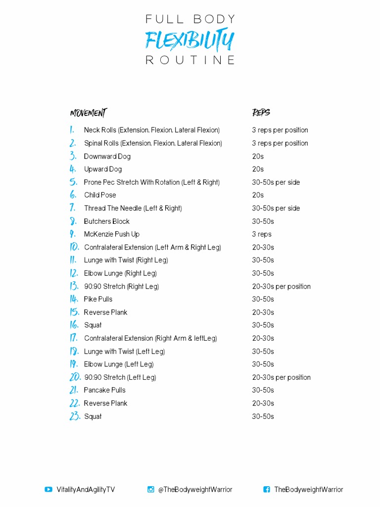 Full Body Flexibility Routine Guide | PDF