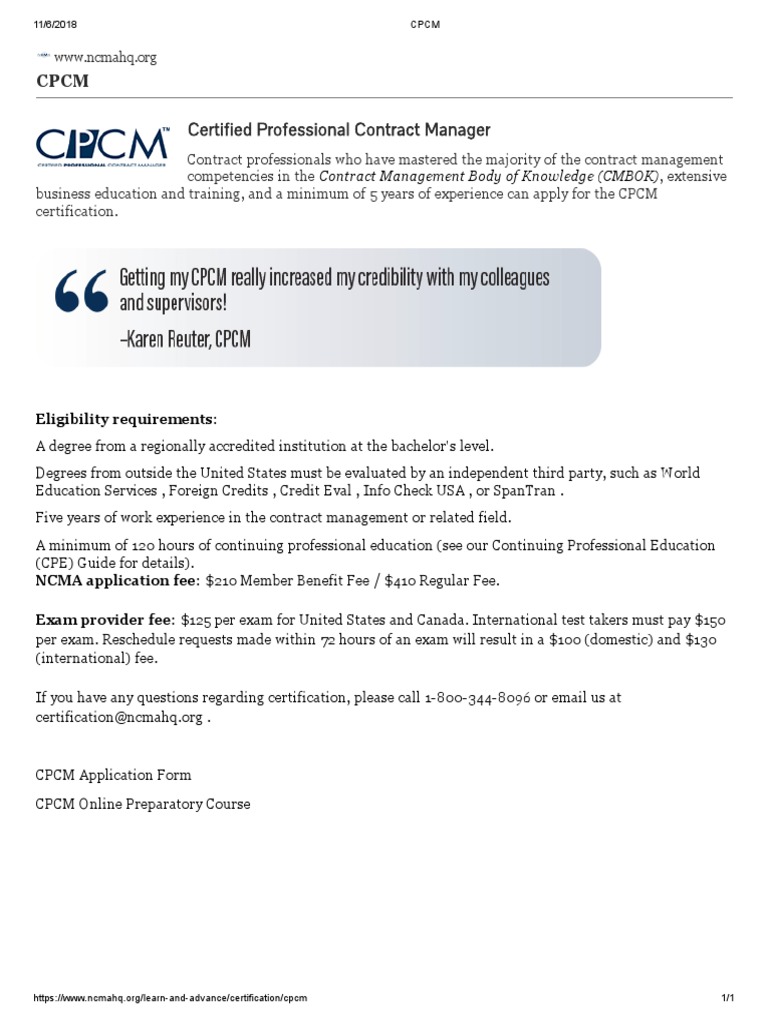 Certified Professional Contract Manager: Contract Management Body of ...