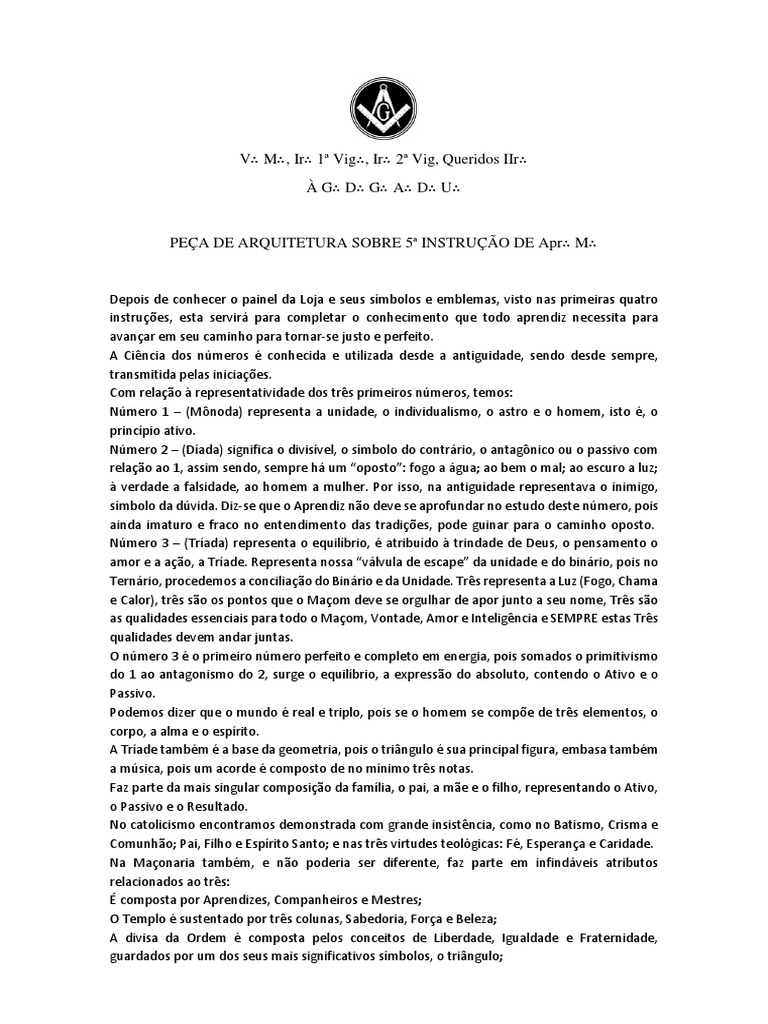 Instrucao para o Grau de Companheiro Macom 2 | PDF | Maçonaria | Loja ... Instrucao para o Grau de Companheiro Macom 2 | PDF | Maçonaria | Loja ...