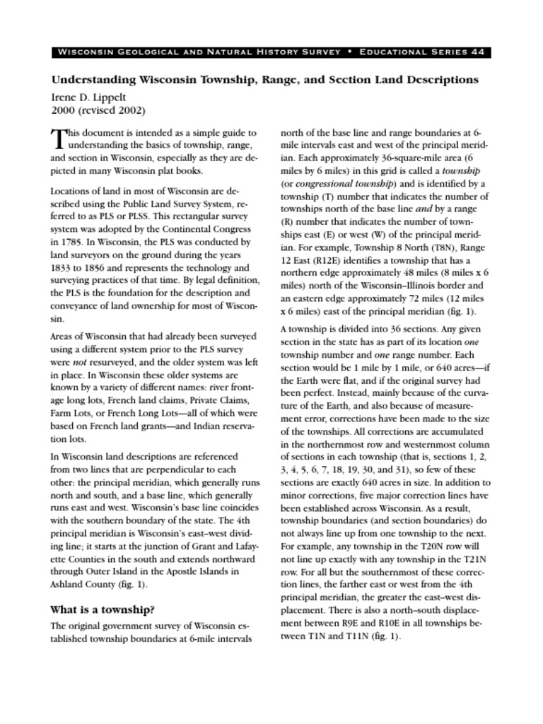 Understanding Wisconsin Township, Range, and Section Land Descriptions ...