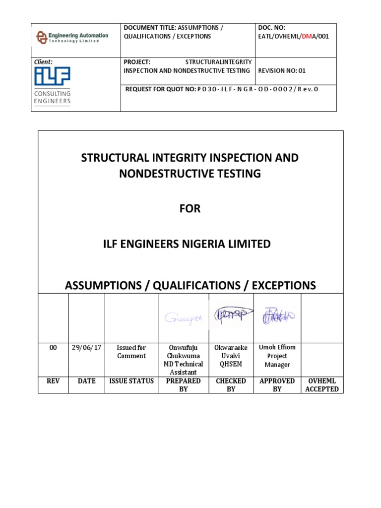 Structural Integrity Inspection and Nondestructive Testing FOR Ilf ...