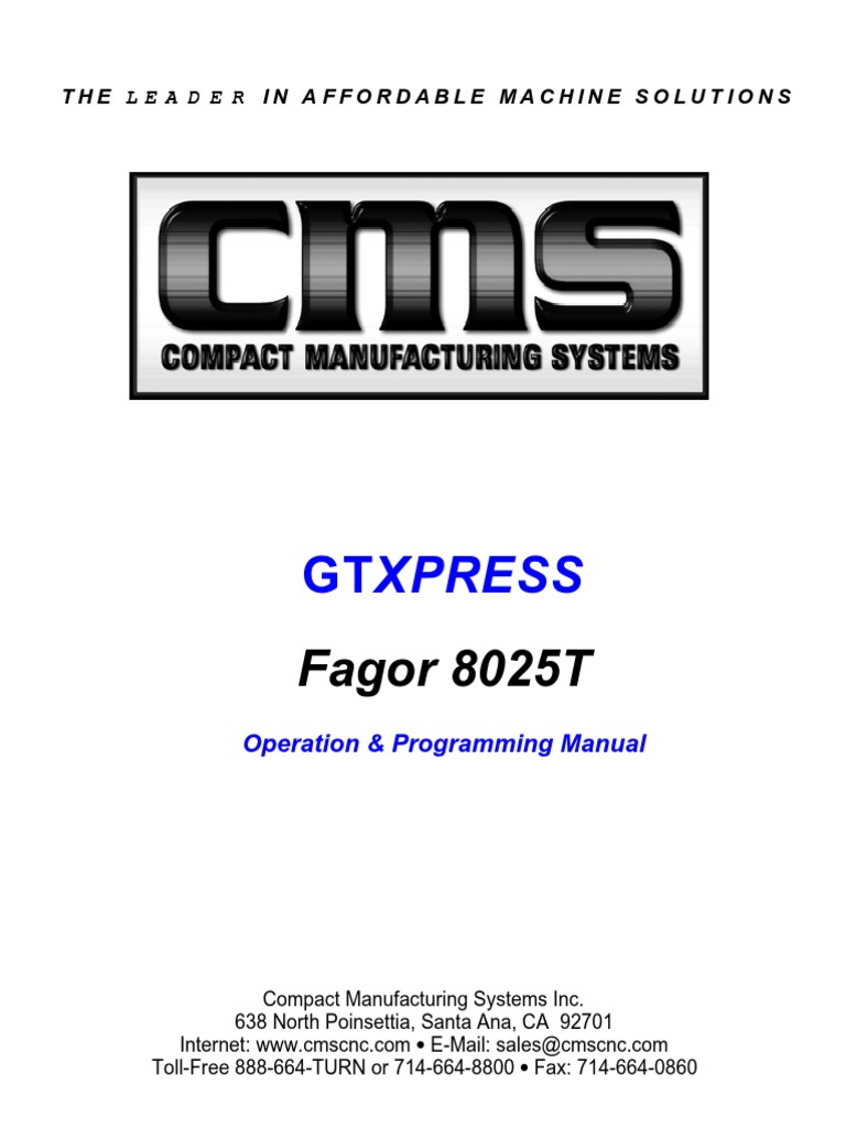 6250 - 8025 Programming Manual | PDF | Numerical Control | Manufactured ...