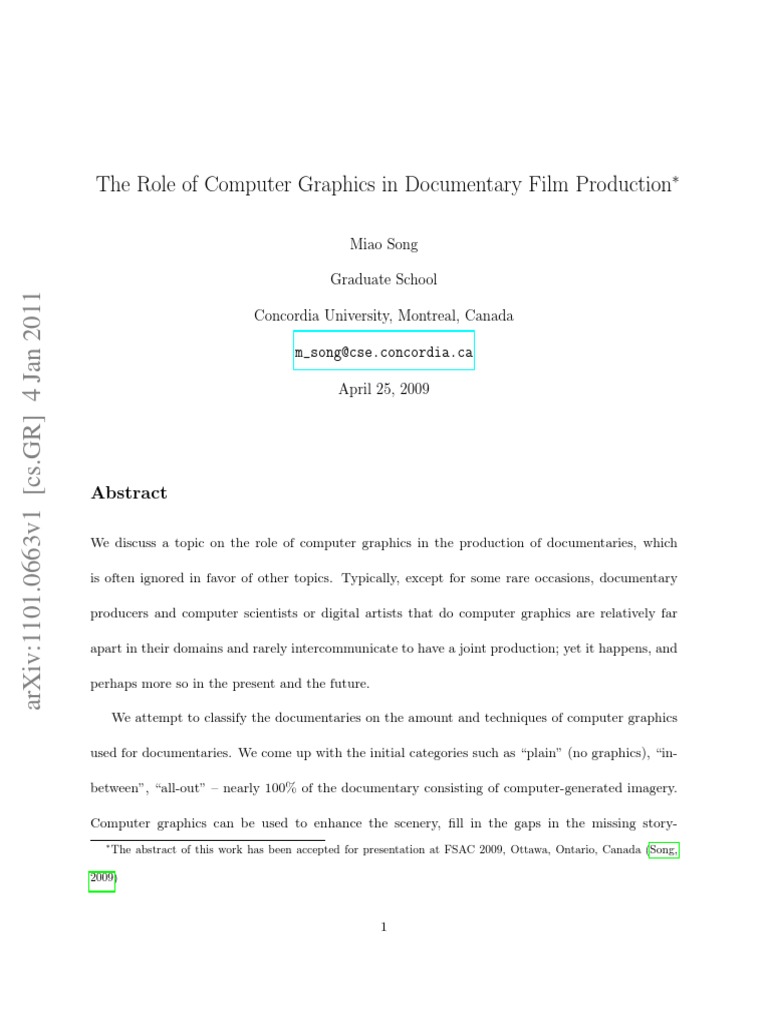 The Role of Computer Graphic in Documentary Film Production PDF | PDF ...