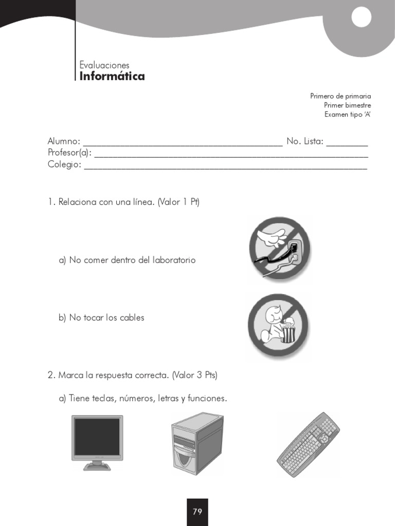 Evaluaciones Informatica | PDF | Periférico | Impresora (Computación)
