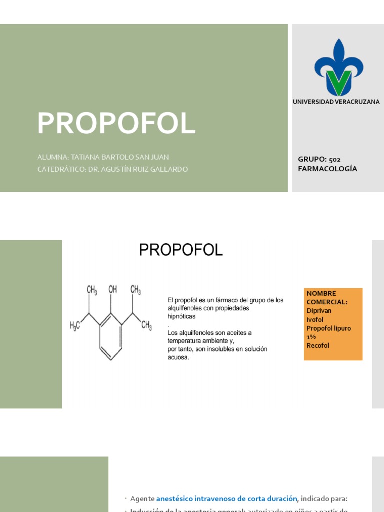 PROPOFOL | PDF | Farmacología | Especialidades Medicas