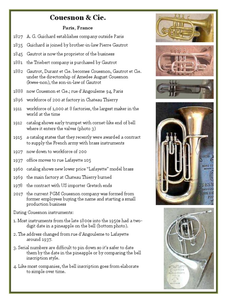 Couesnon History PDF | PDF | Trumpet | Musical Instruments
