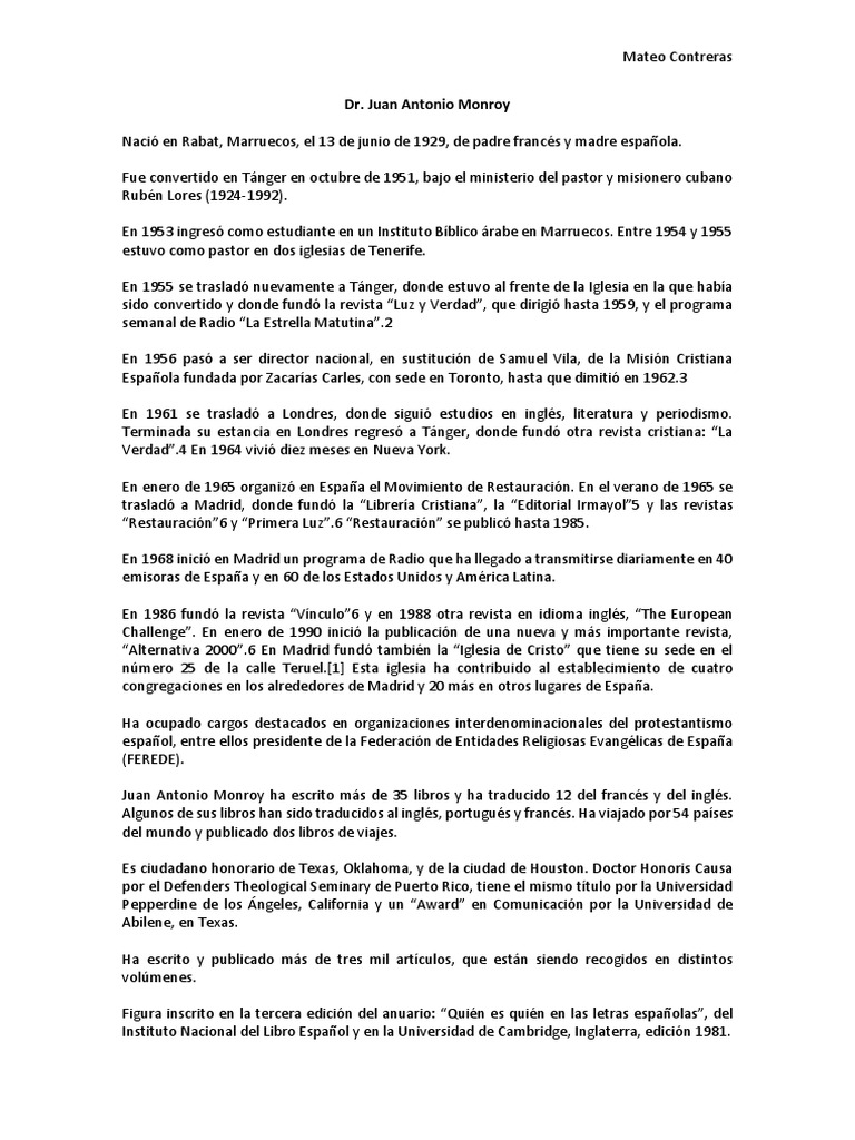 DR Monroy | PDF | protestantismo | España