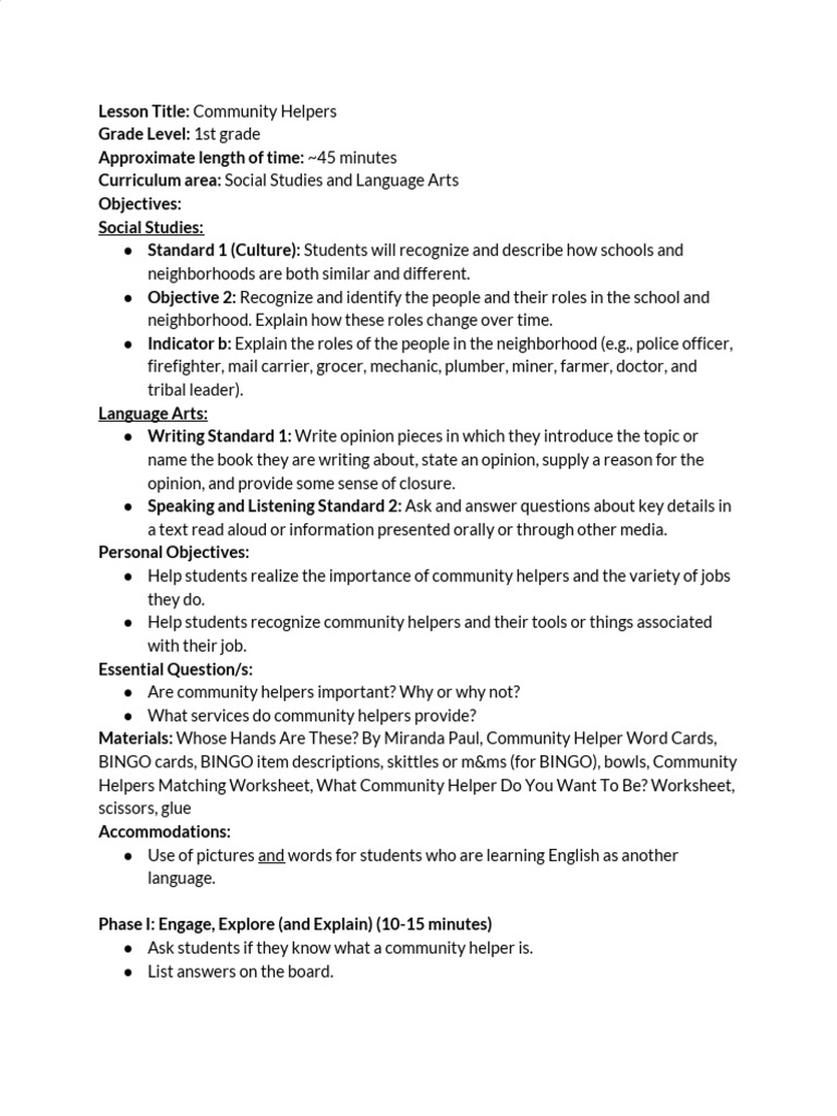 Community Helpers - 1st Grade | PDF | Farmer | Farms