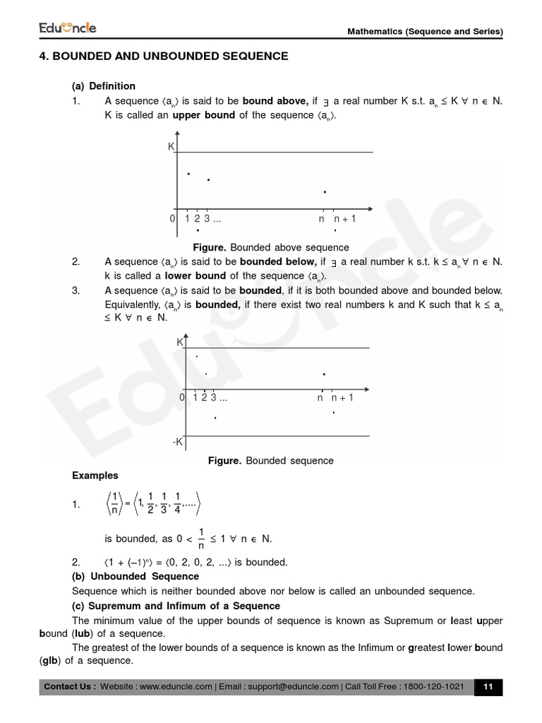 Bounded and Unbounded Sequence: (A) Definition | PDF | Elementary ...