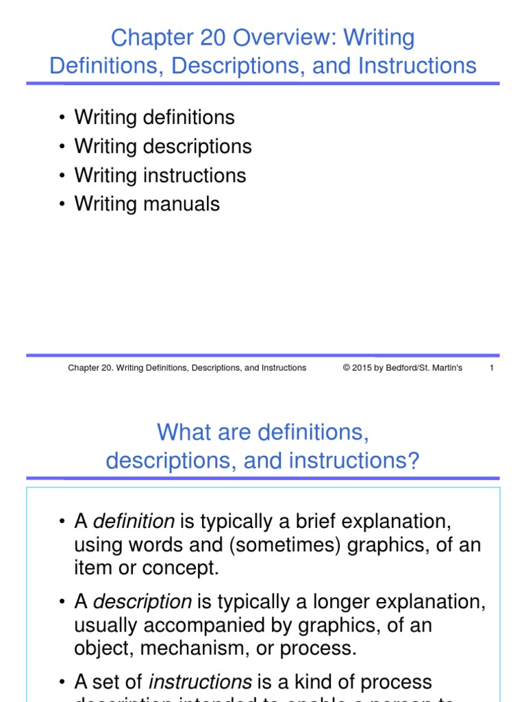 Chapter 20 Overview: Writing Definitions, Descriptions, and ...