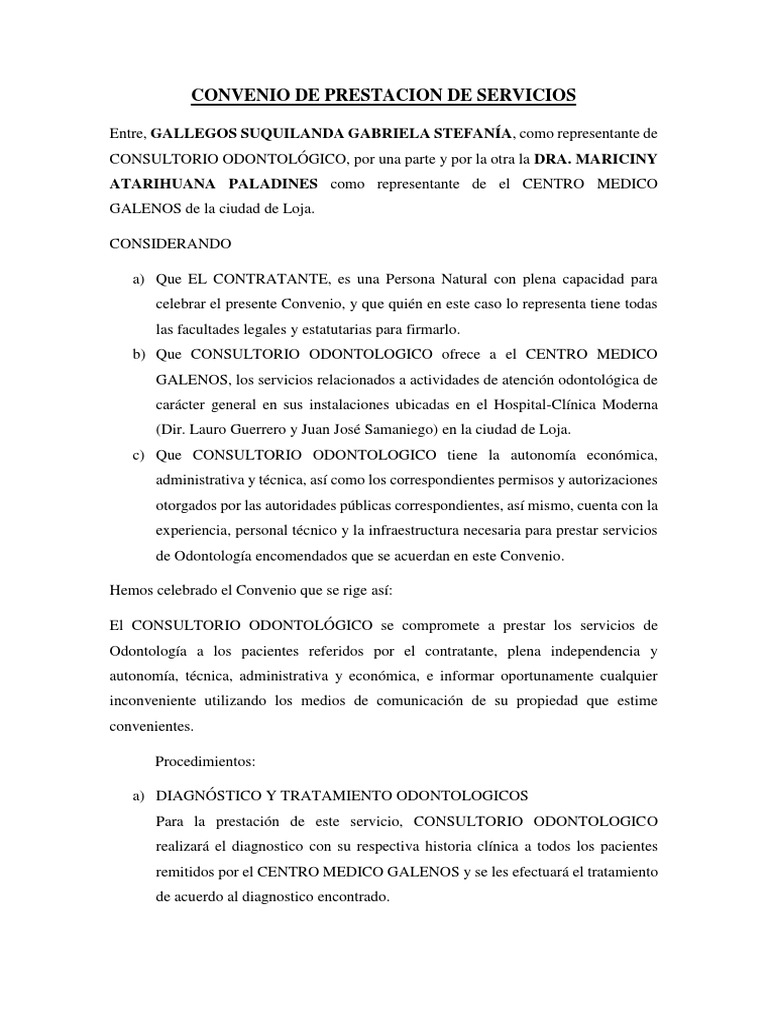 Convenio de Prestacion de Servicios | PDF | Hospital | Diagnostico medico