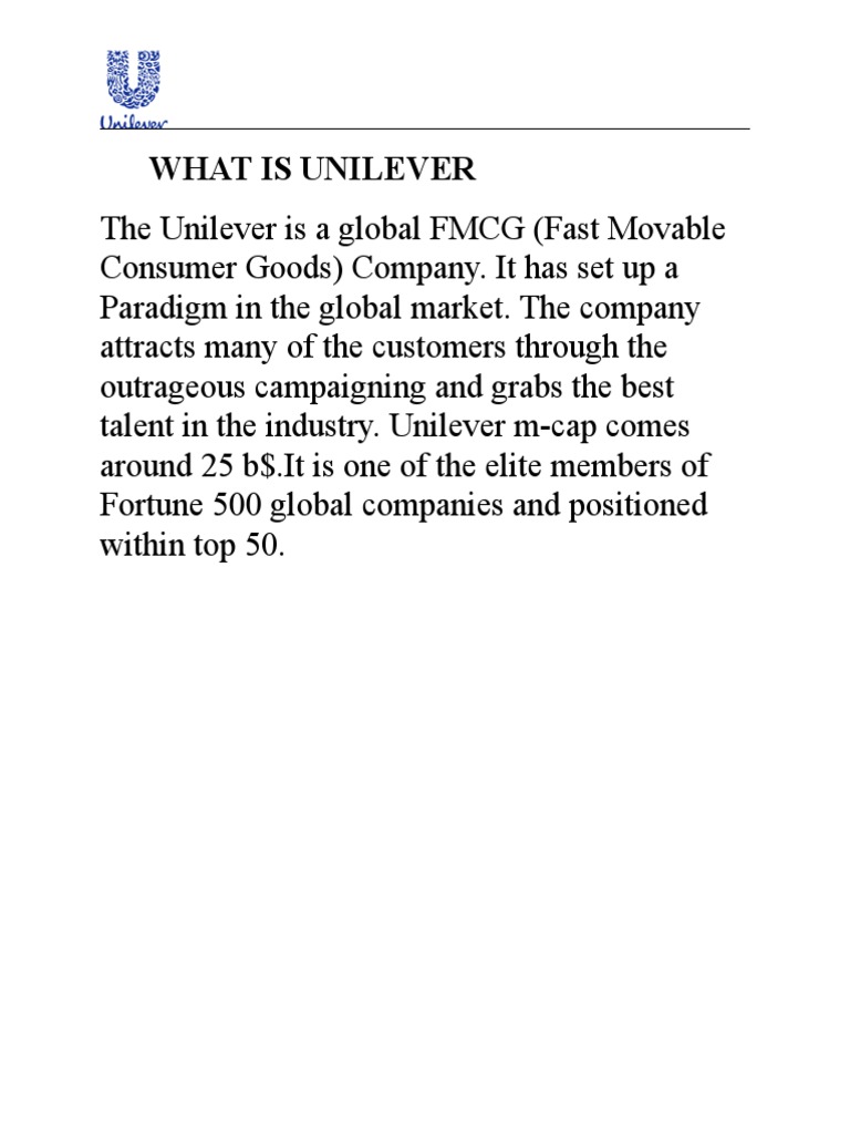 Overview of Unilever Company | PDF | Unilever | Human Nutrition