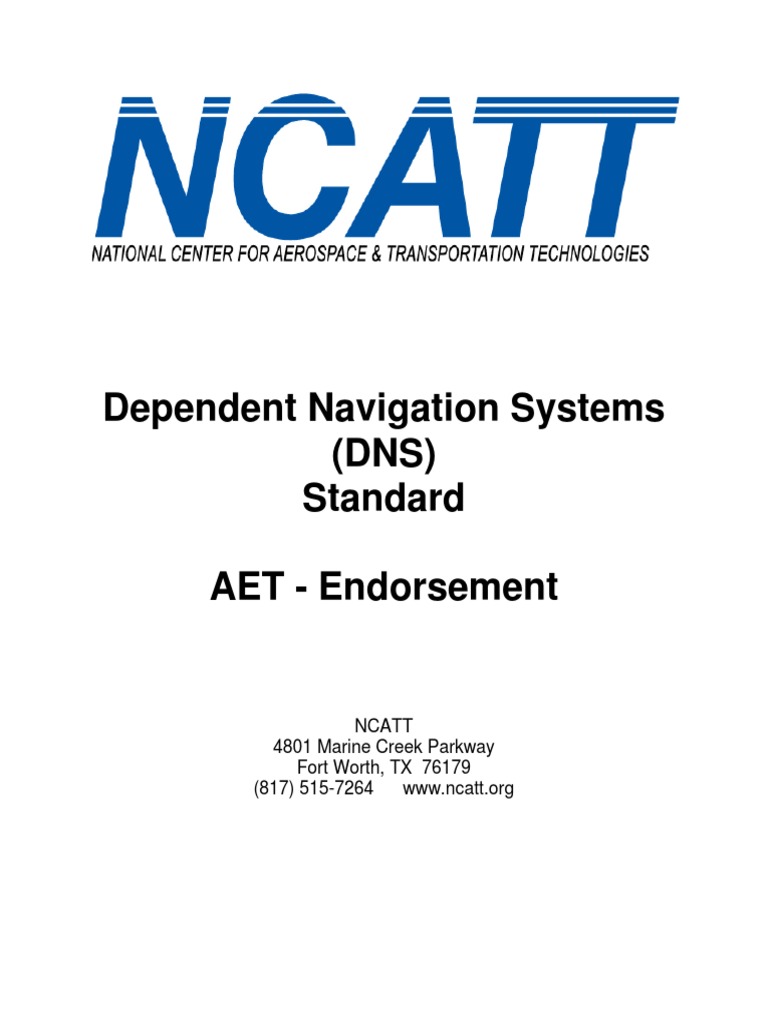 Dependent Navigation Systems (DNS) Standard AET - Endorsement | PDF ...