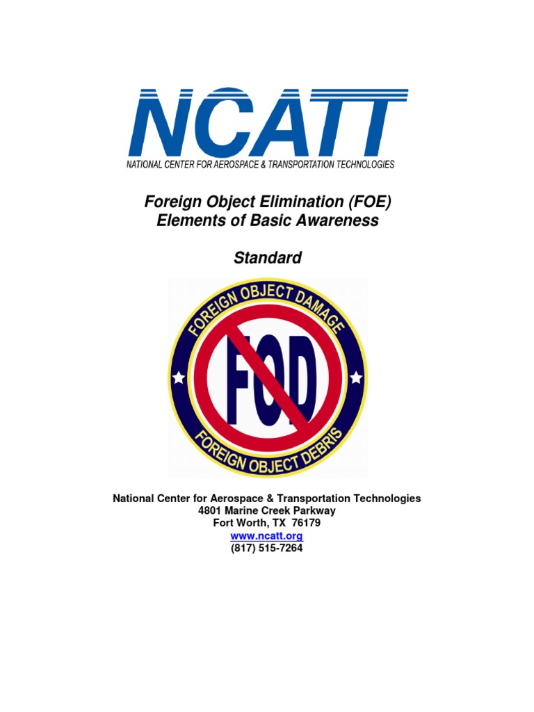 Foreign Object Elimination (FOE) Elements of Basic Awareness Standard ...