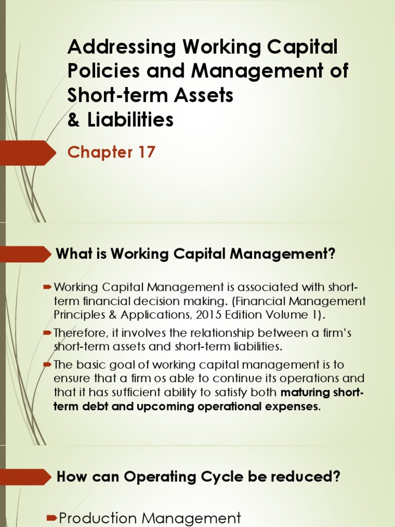Working Capital Management Policies | PDF | Working Capital | Financial ...