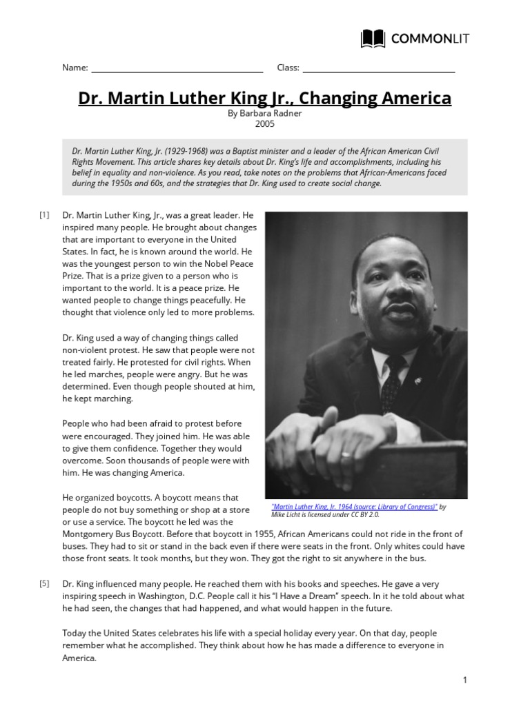 Dr. Martin Luther King JR., Changing America | Download Free PDF ...