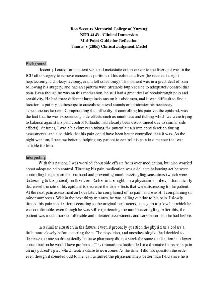 Midpoint Immersion Reflection | PDF | Pain | Pain Management