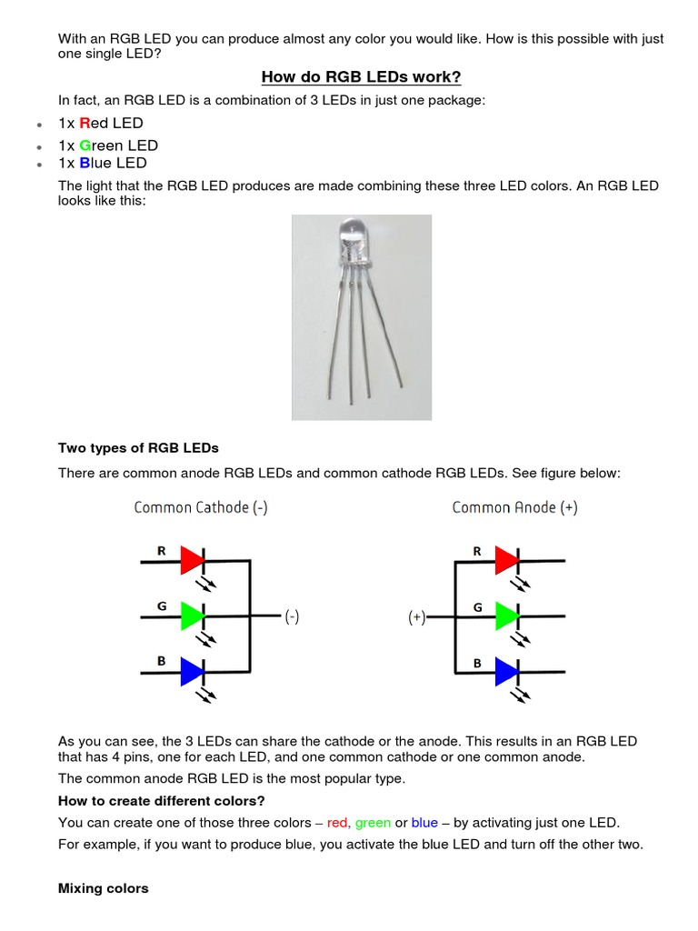 RGB Led Diode | PDF | Light Emitting Diode | Rgb Color Model