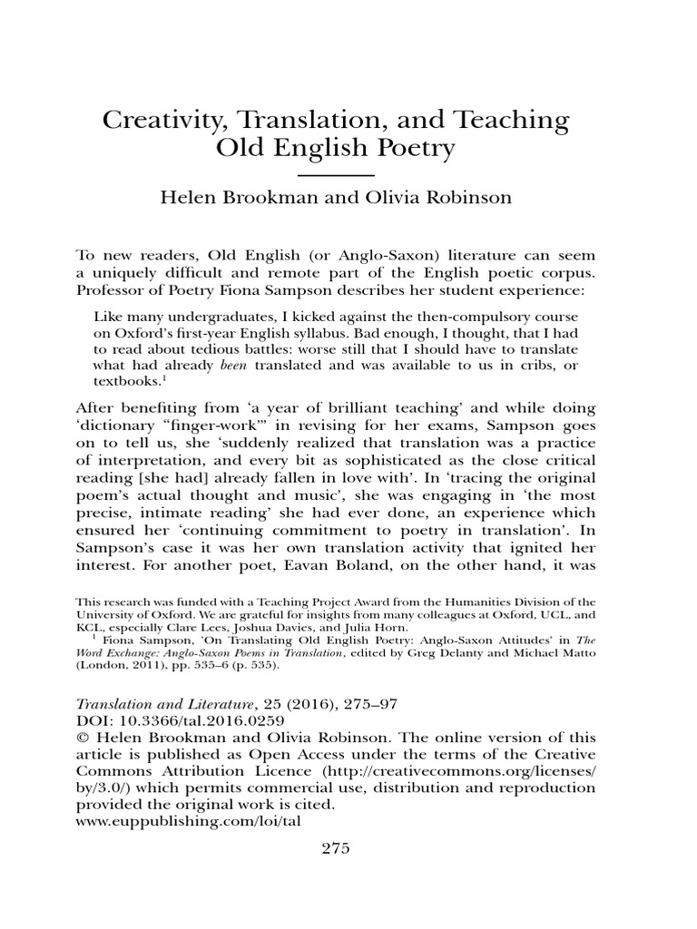 Creativity Translation and Teaching | PDF | Translations | Poetry