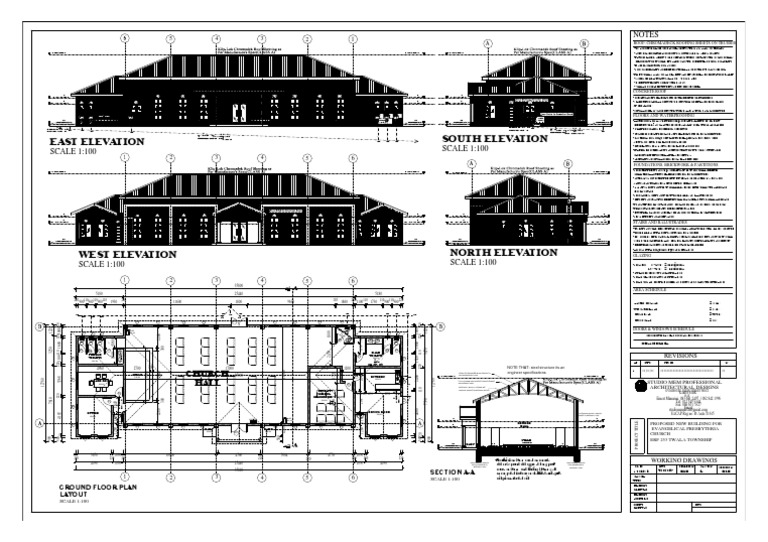 East Elevation South Elevation: Church Hall | PDF | Stairs | Wall