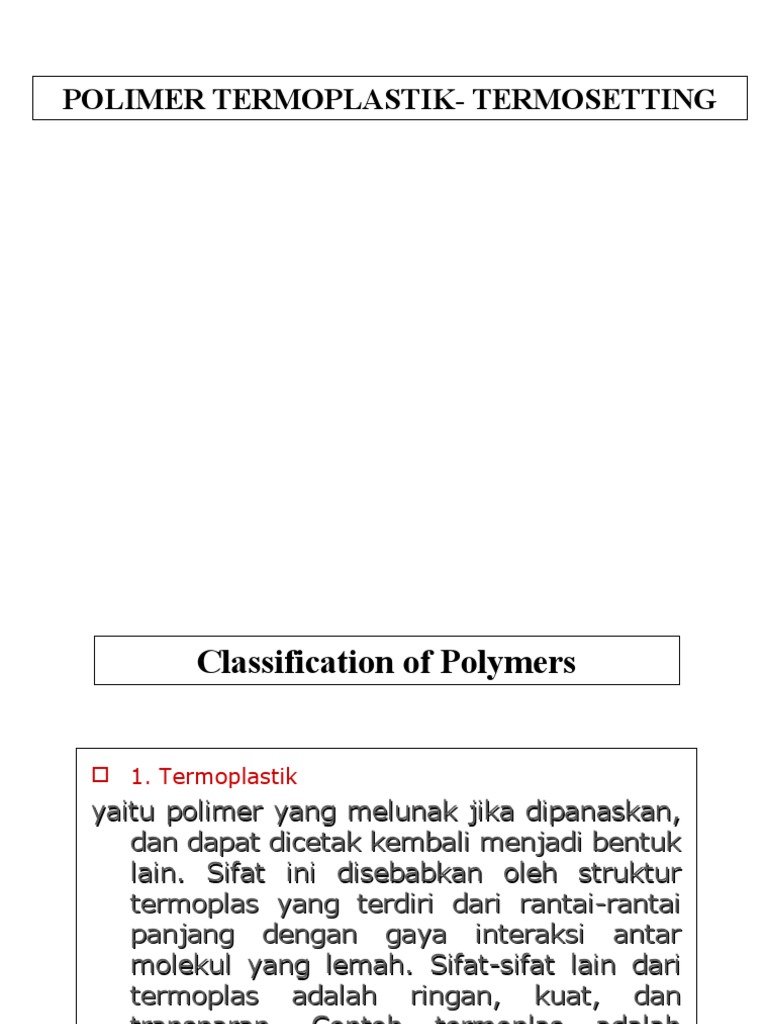 6 - Termoplastik Termosetting | PDF | Polimerisasi | Nilon