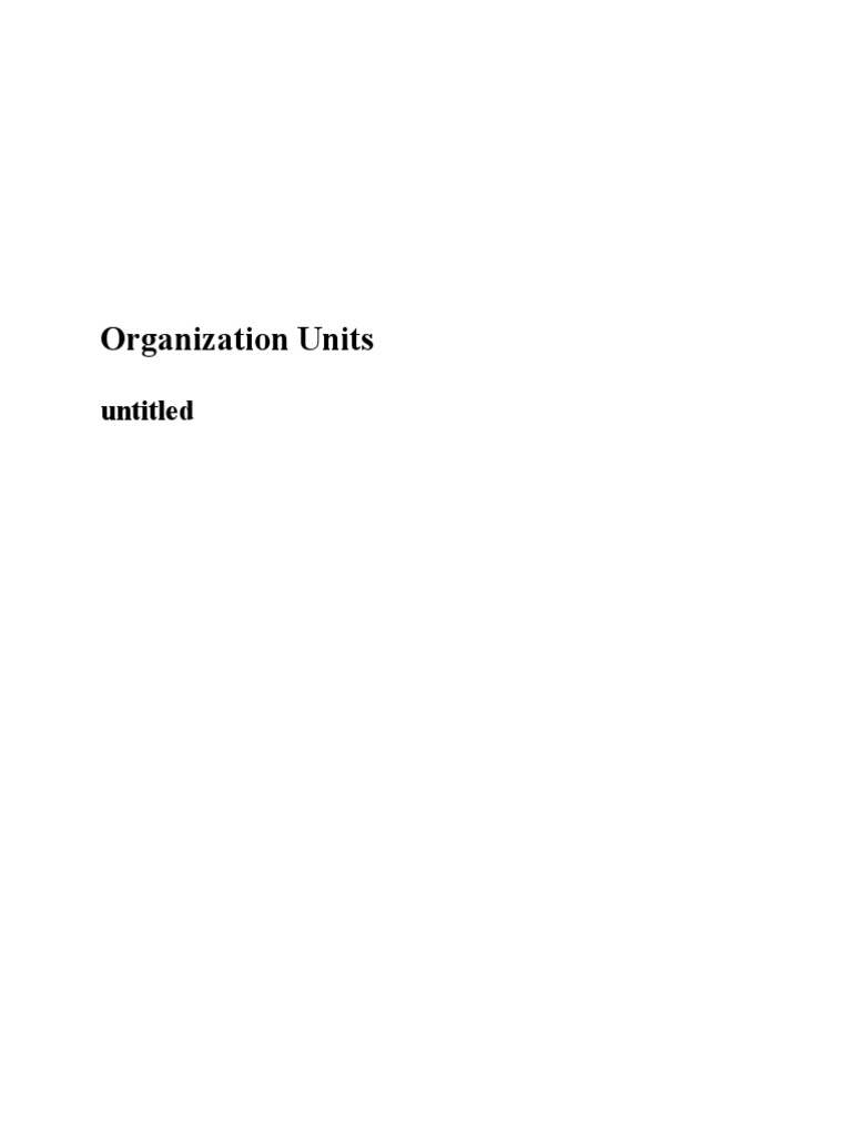 Organization Units: Untitled | PDF | Business | Cognition