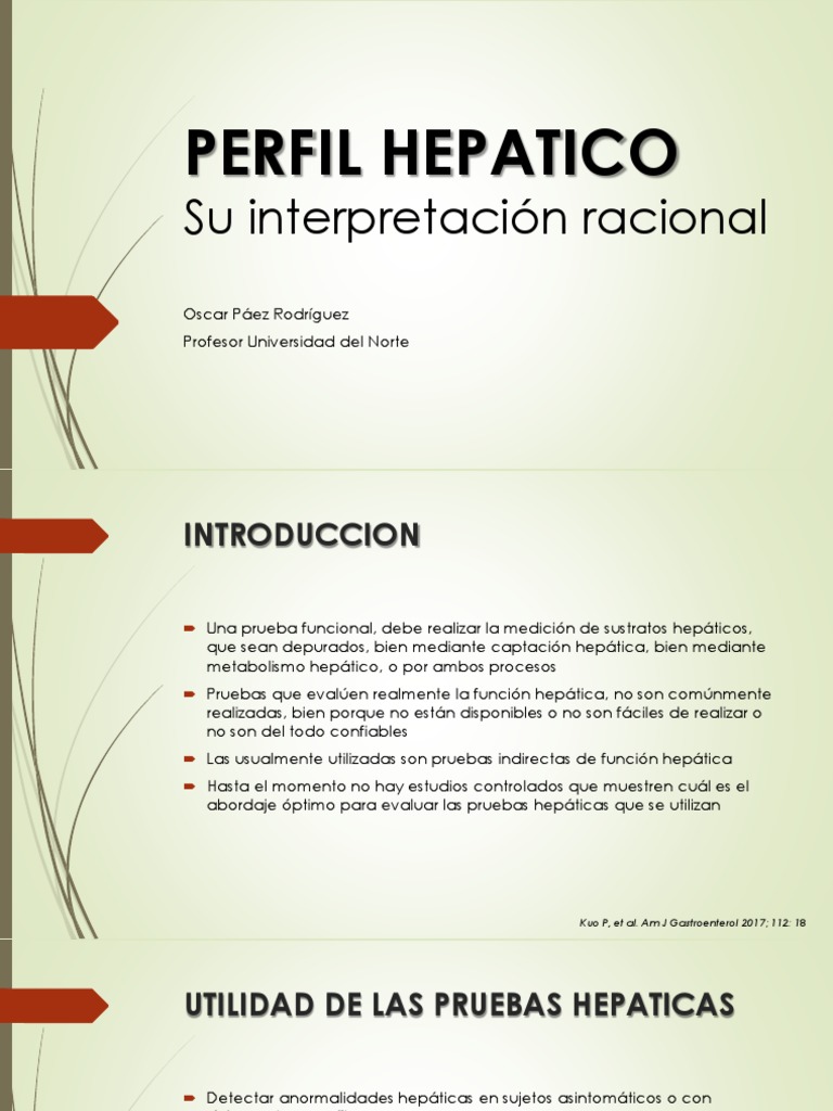 El Perfil Hepatico y Su Interpretacion Racional (Oscar Paez Rodriguez ...