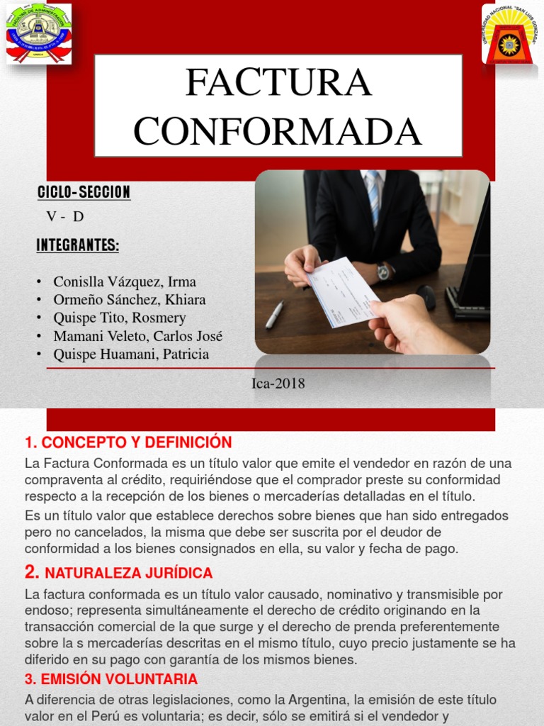 Factura Conformada: Guía Completa | PDF | Factura | Pagos