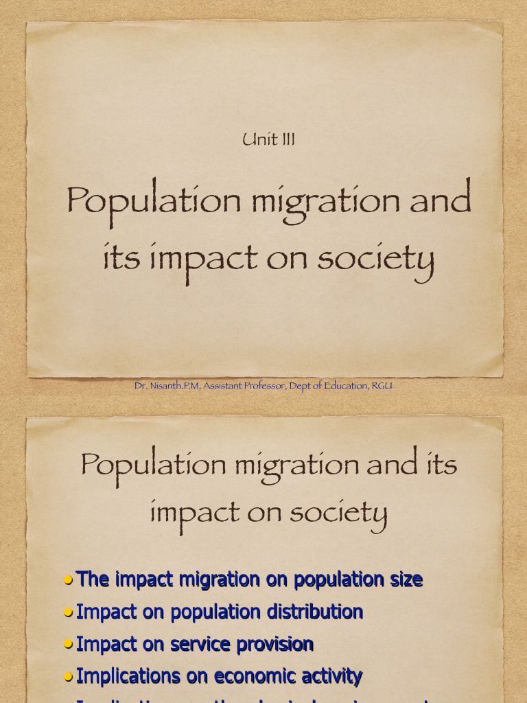 Population Migration and Its Impact On Society | PDF | Human Migration ...