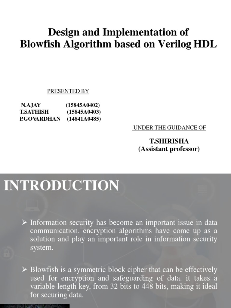 Design and Implementation of Blowfish Algorithm Based On Verilog HDL | PDF | Cryptography | Key ...
