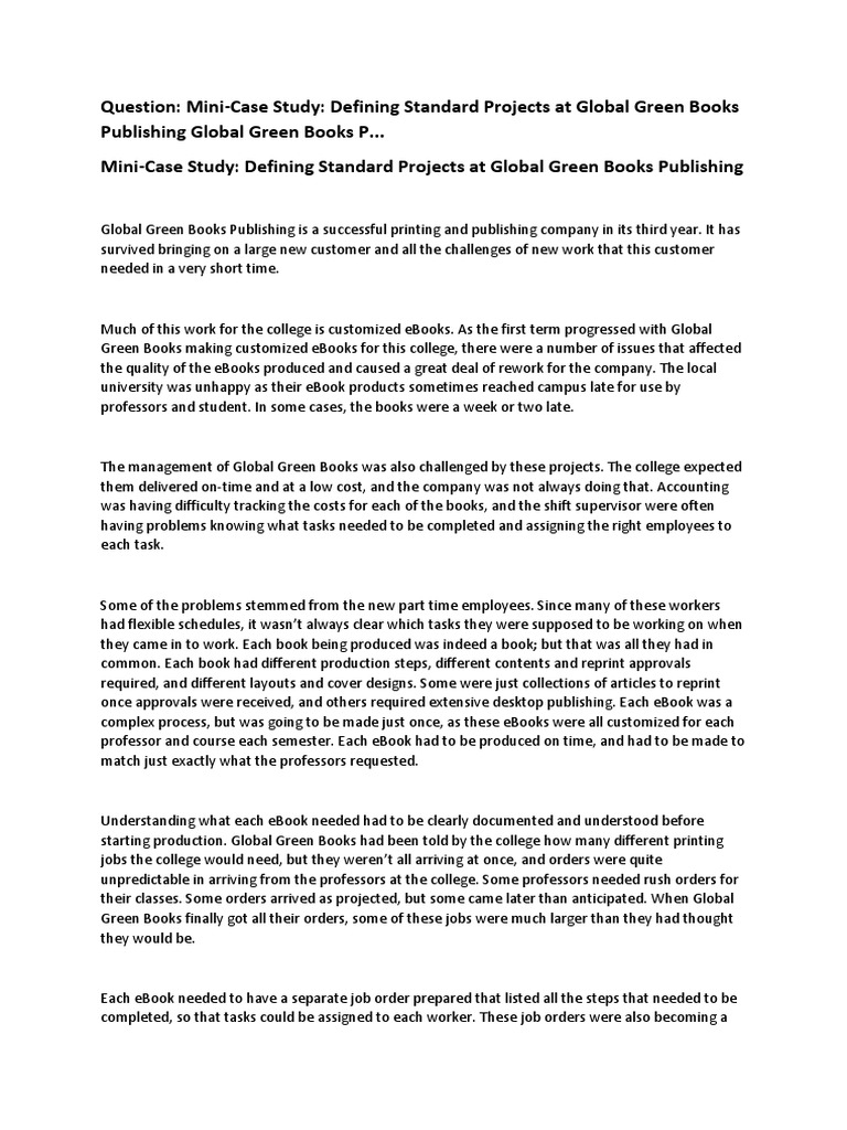 Question (Mini-Case Study) | PDF | E Books | Printing