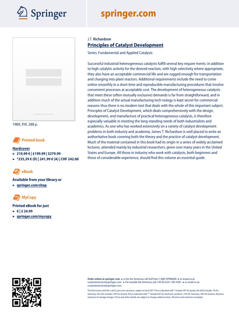Principles of Catalyst Development: Printed Book | PDF | Catalysis | Books