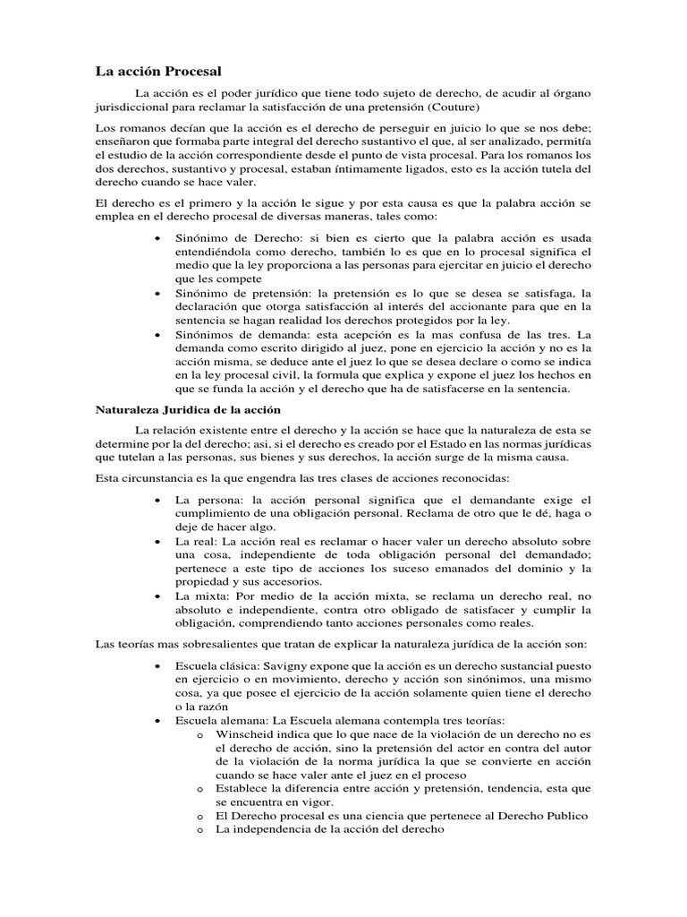 La Acción Procesal Texto2 | PDF | Ley procesal | Jurisdicción