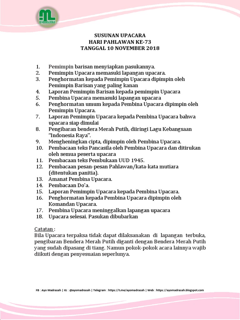 Susunan Upacara Hari Pahlawan | PDF
