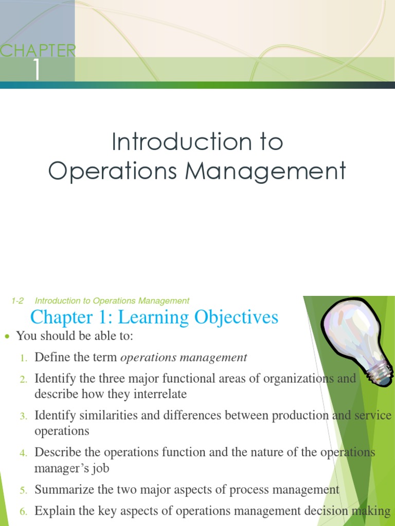 Chapter-1 Operation Management | PDF | Operations Management | Factors ...
