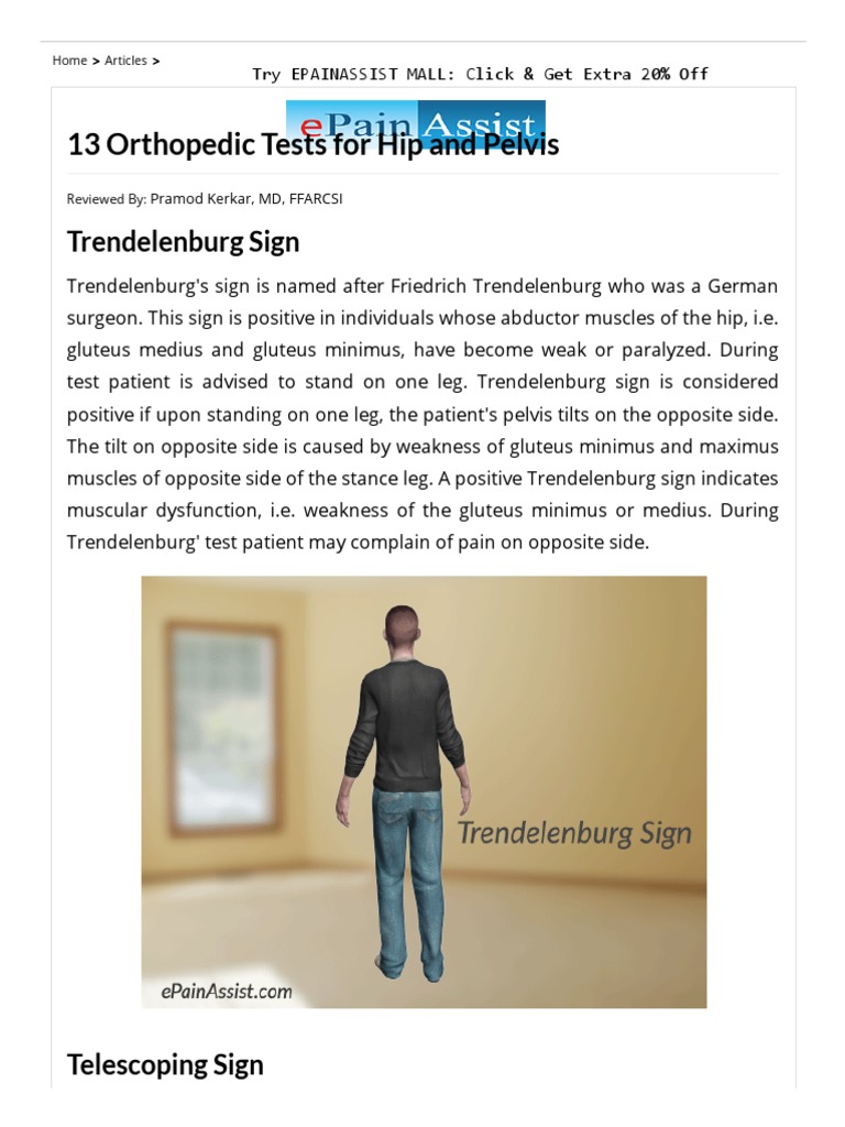 13 Orthopedic Tests For Hip and Pelvis | PDF | Hip | Pelvis