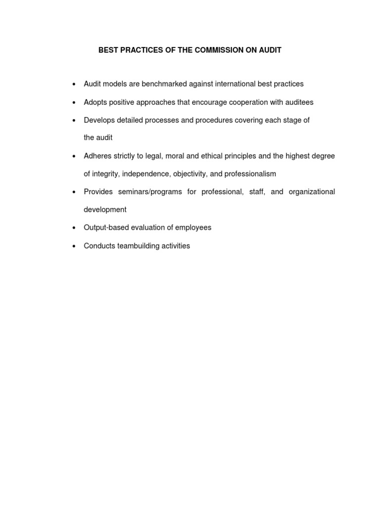 Best Practices of The Commission On Audit | PDF