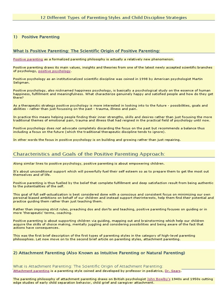 12 Different Types of Parenting Styles and Child Discipline Strategies ...