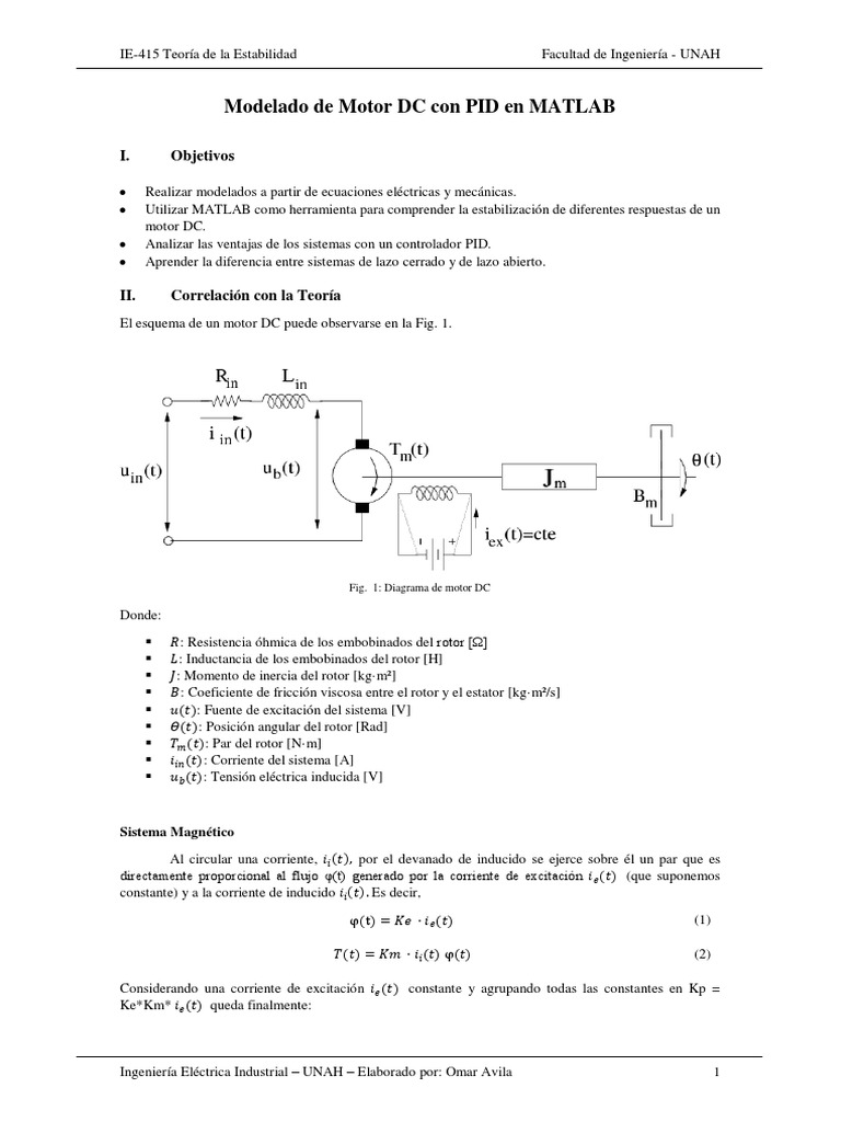 Modelado y análisis comparativo de la respuesta de un motor DC en lazo ...