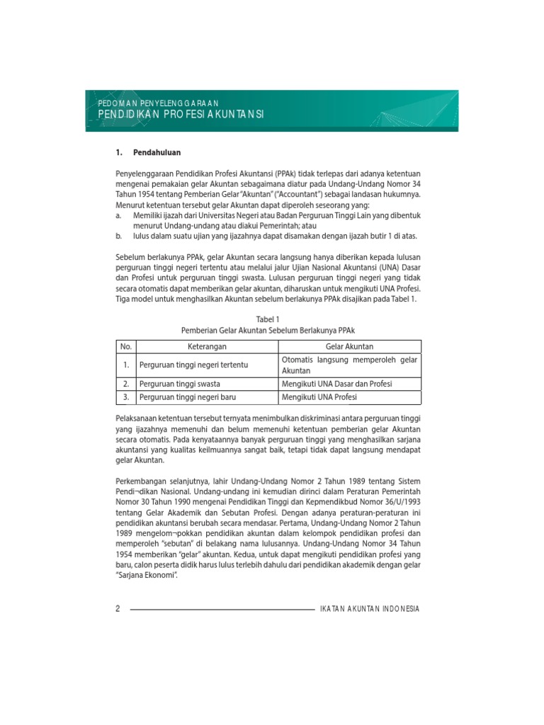Penyelenggaraan Pendidikan Profesi Akuntansi (PPAk) | PDF