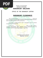RSBSA Barangay Certificate | PDF